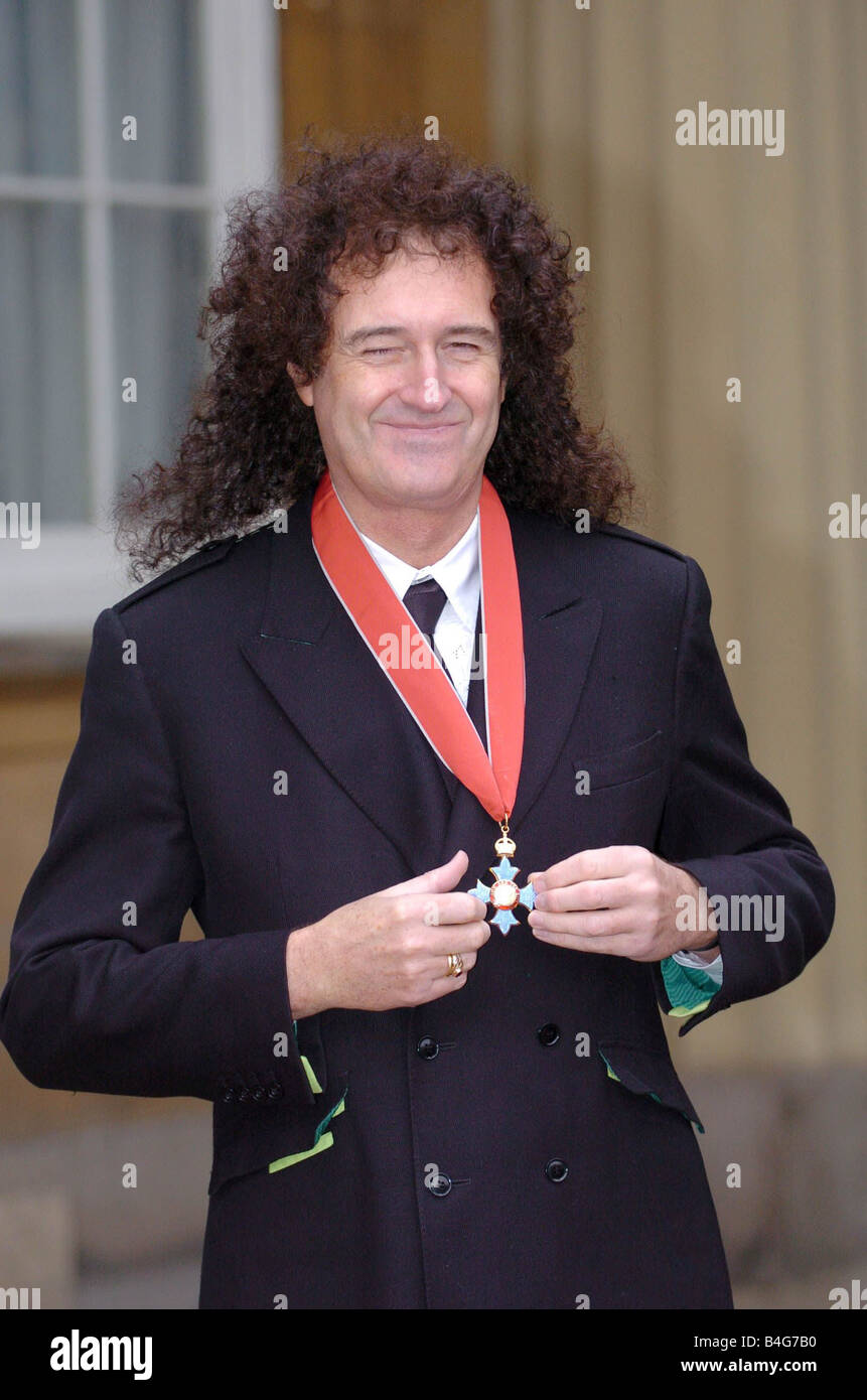 Brian May seen here in the courtyard of Buckingham Palace following the ...