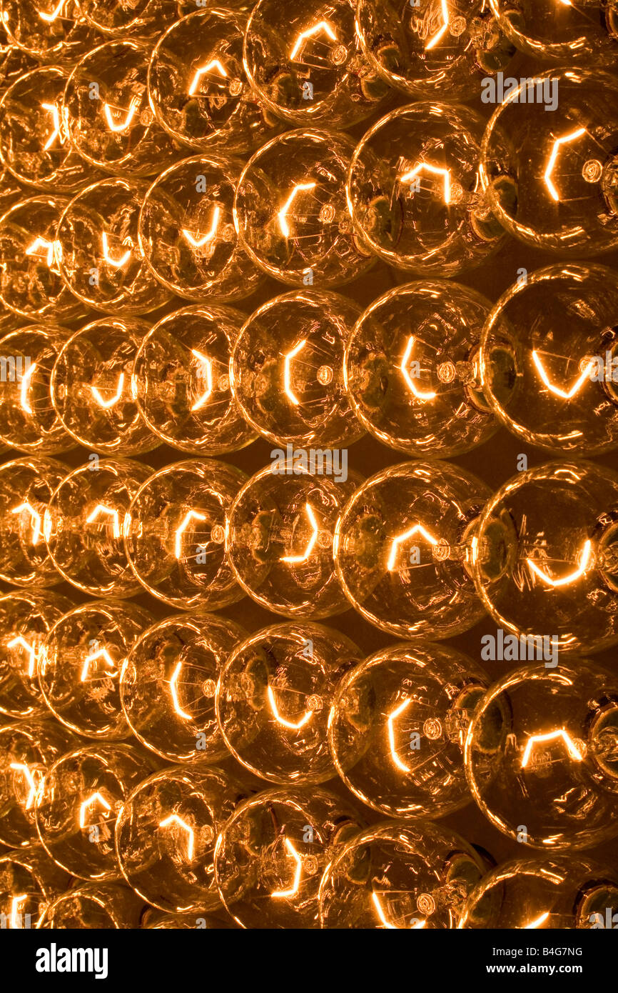 Rows of light bulbs Stock Photo - Alamy