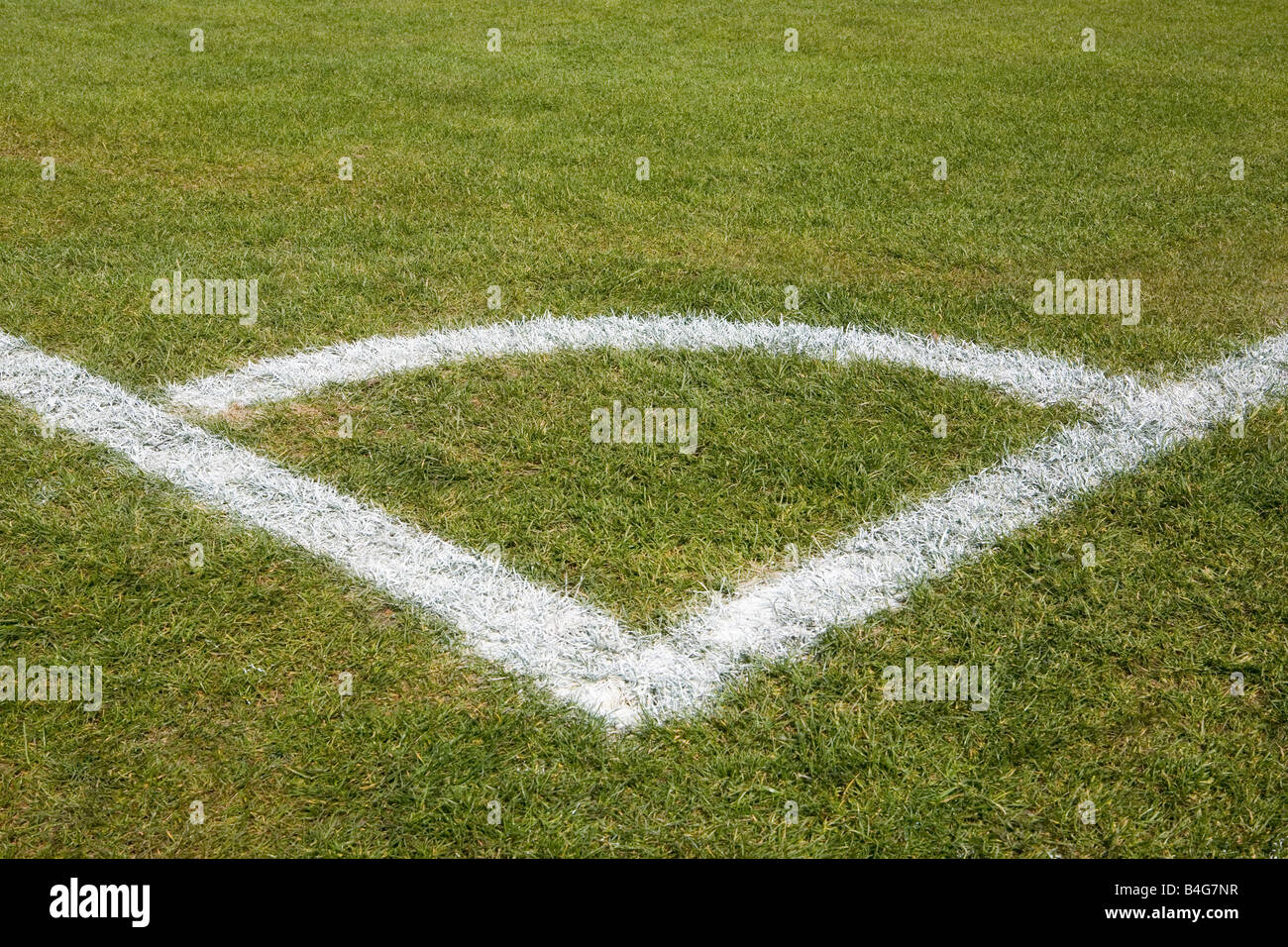 Corner marking on a soccer field Stock Photo - Alamy