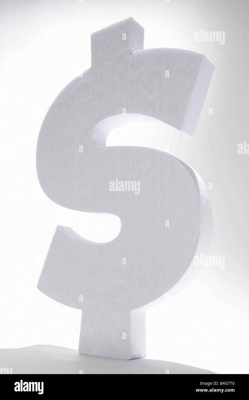 A white dollar sign Stock Photo - Alamy
