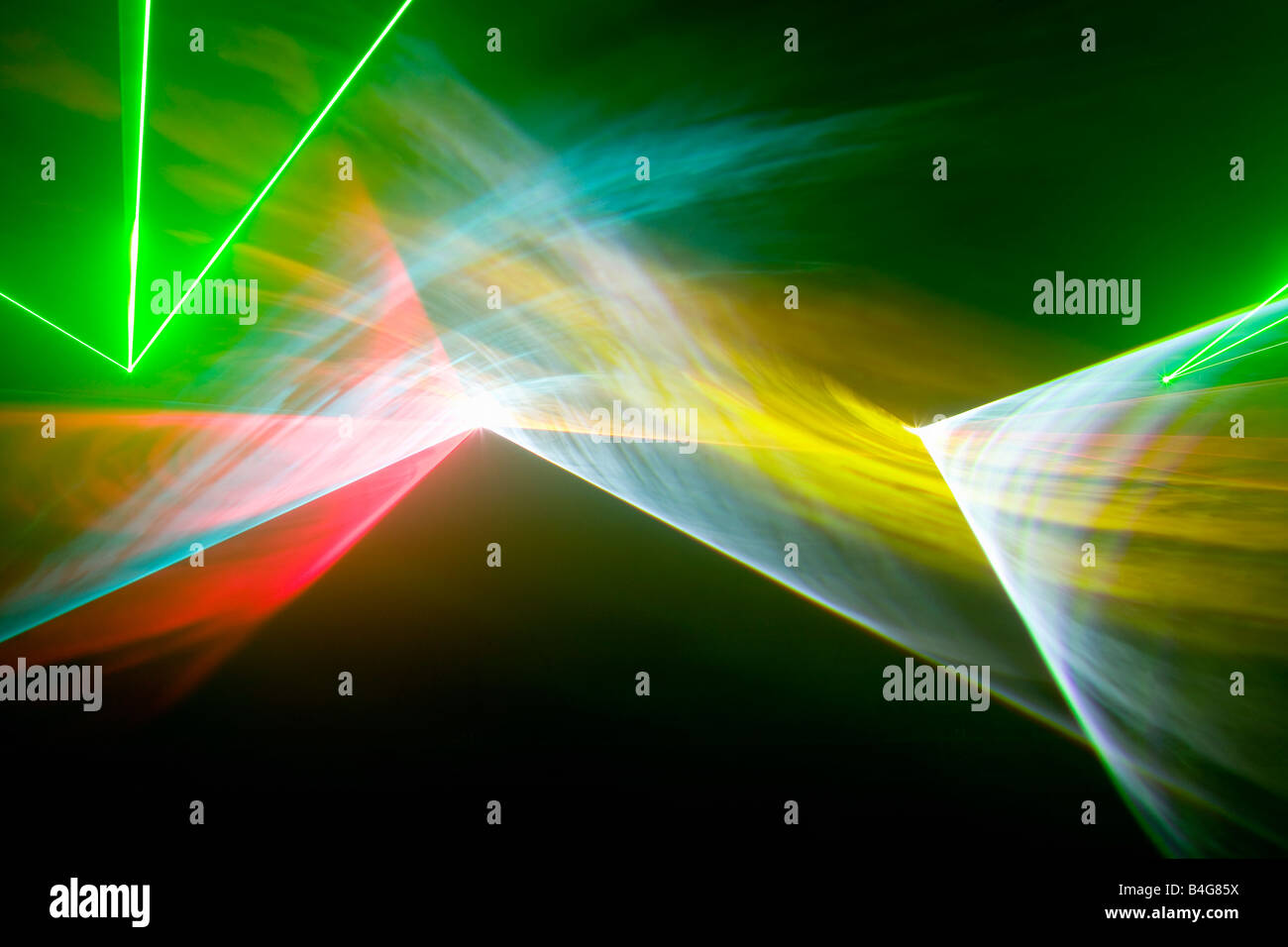Multi colored laser lights Stock Photo - Alamy
