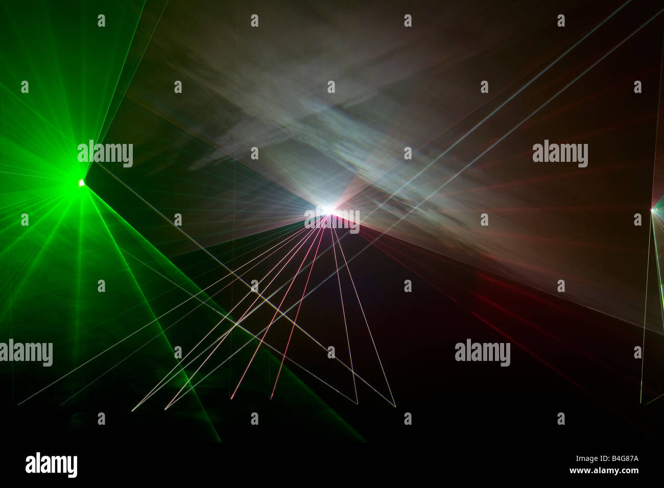Multi colored laser lights Stock Photo - Alamy