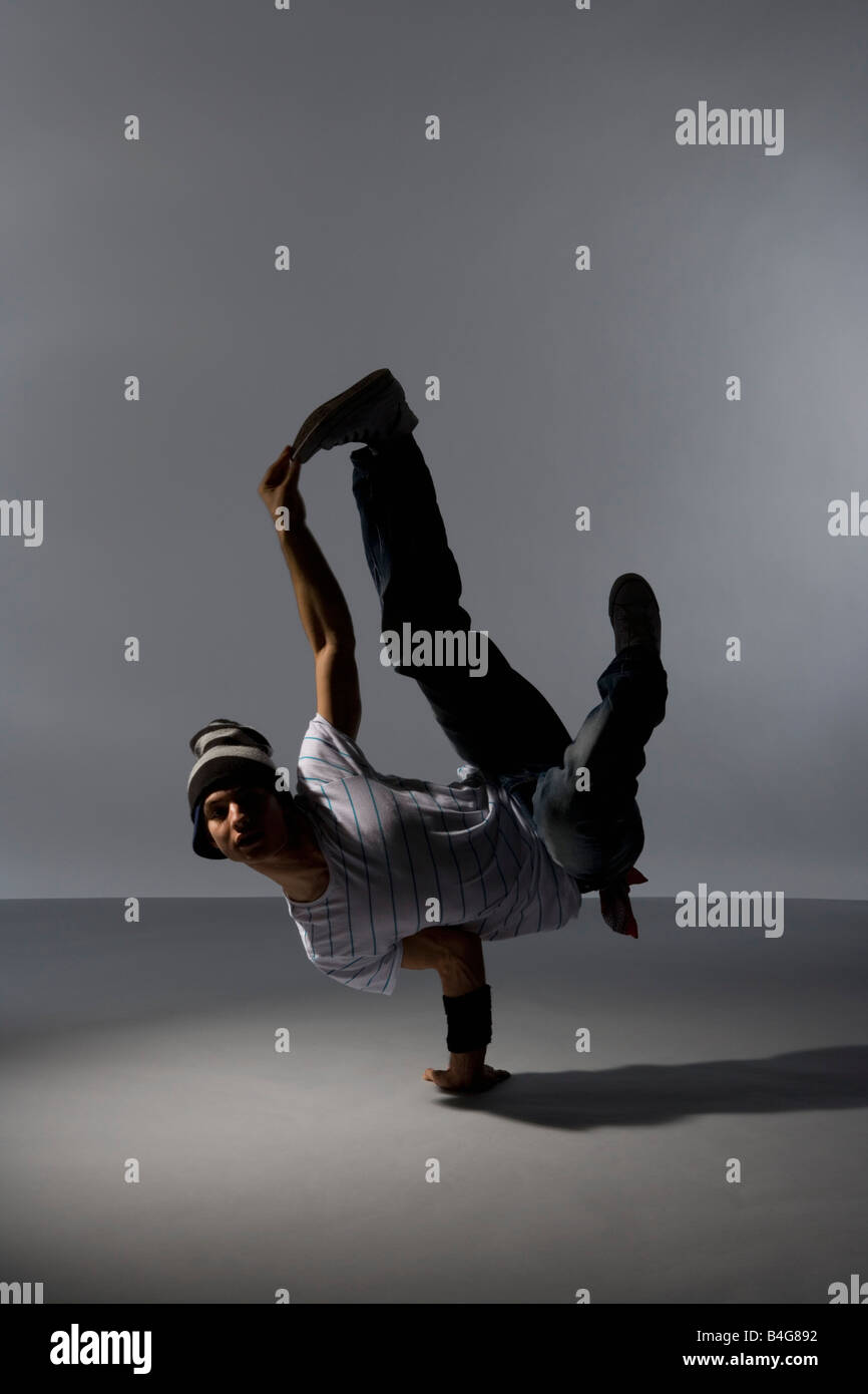A B-boy doing a L-Kick breakdance move Stock Photo - Alamy