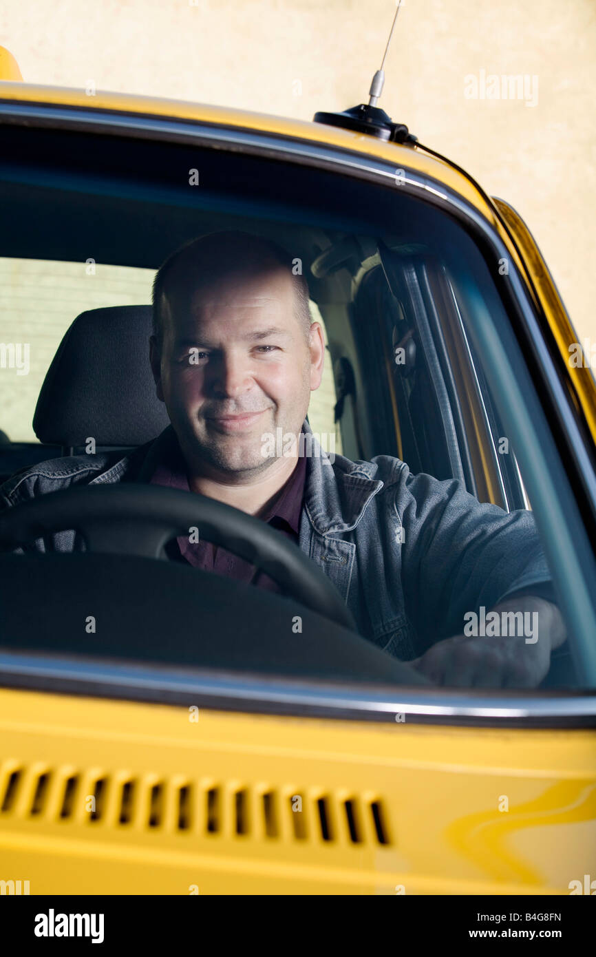 Car front view driver hi-res stock photography and images - Alamy