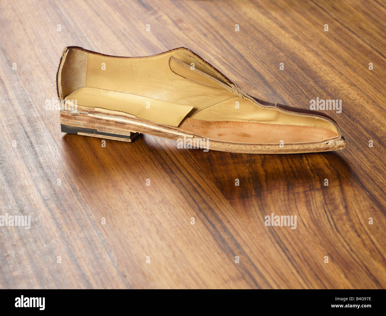 Cross section of a leather shoe Stock Photo - Alamy