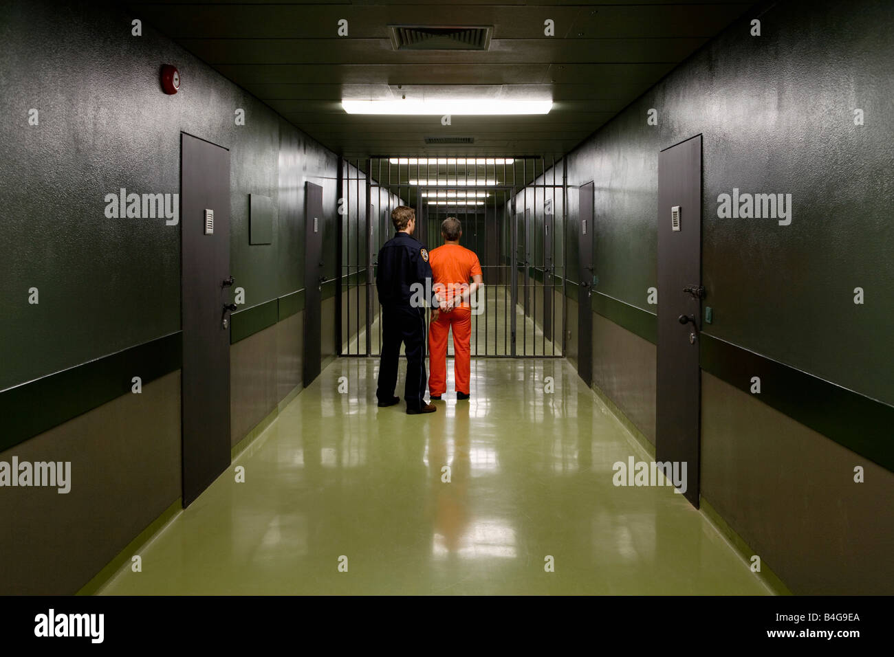 Prison guard corridor hi-res stock photography and images - Alamy