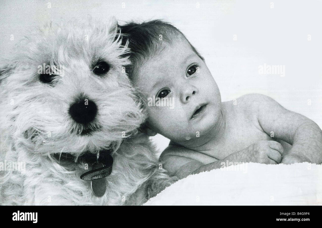 Baby Lucinda with her three year old West Highland terrier Haggis ...