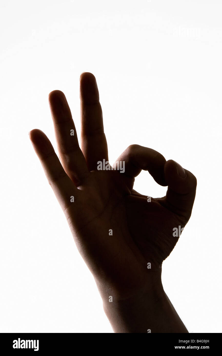 A hand making an OK sign Stock Photo - Alamy