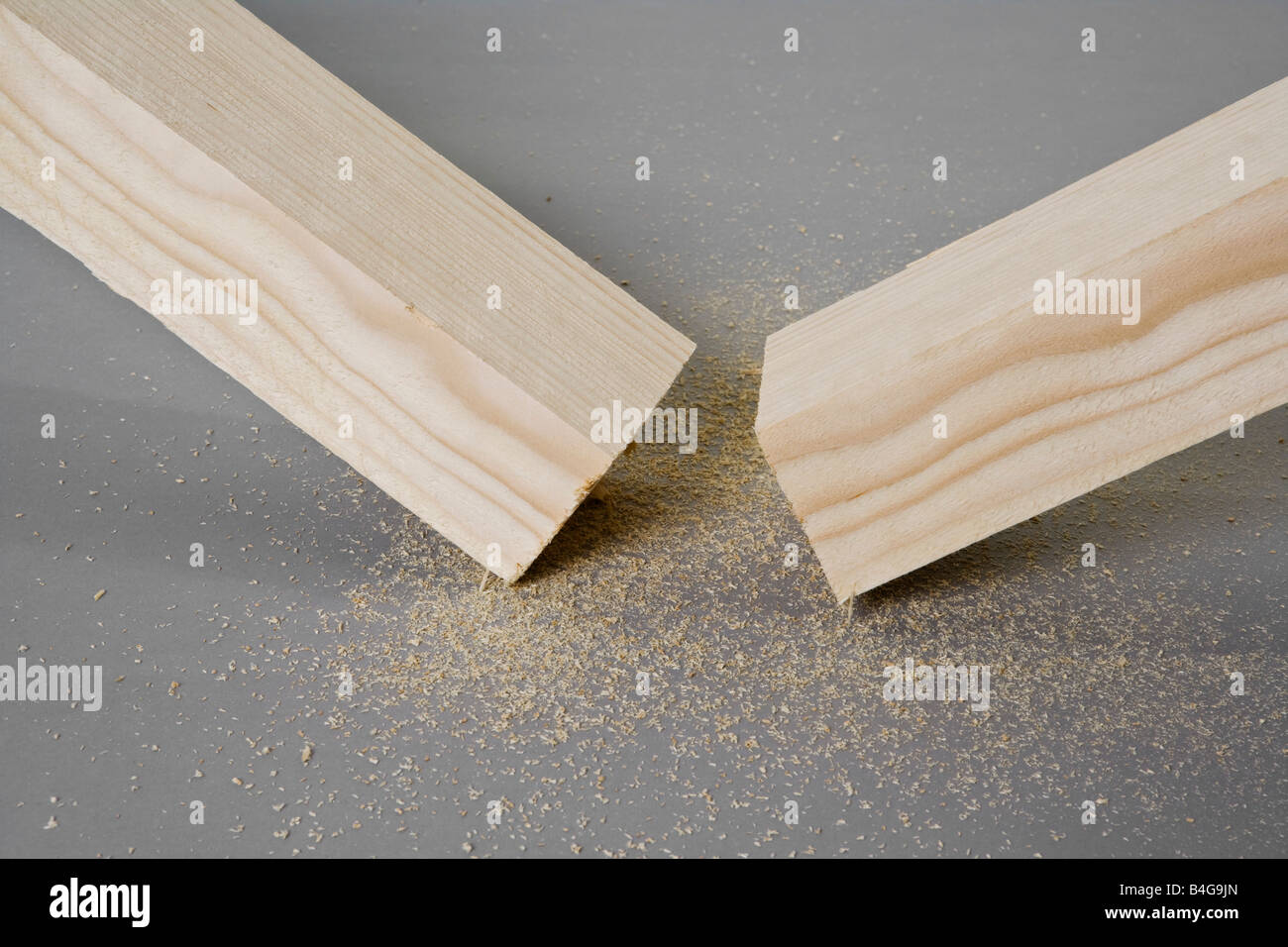 A plank of wood cut in half Stock Photo - Alamy