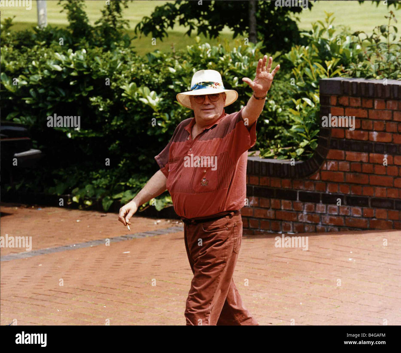Bill Tarmey British Actor waving to the camera He appears in Coronation ...