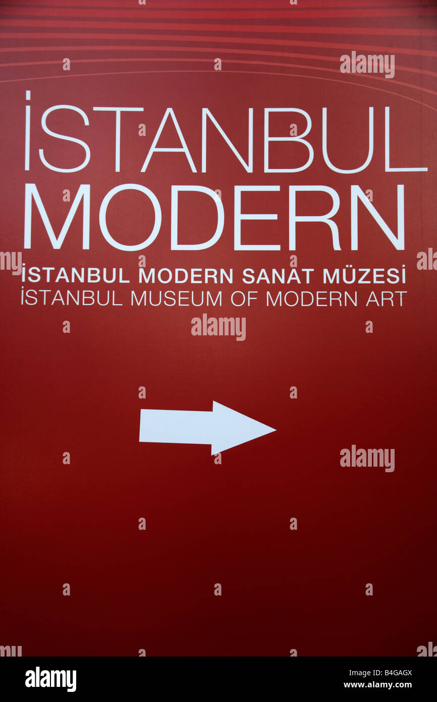 Sign for the Istanbul Modern museum in Istanbul, Turkey Stock Photo - Alamy