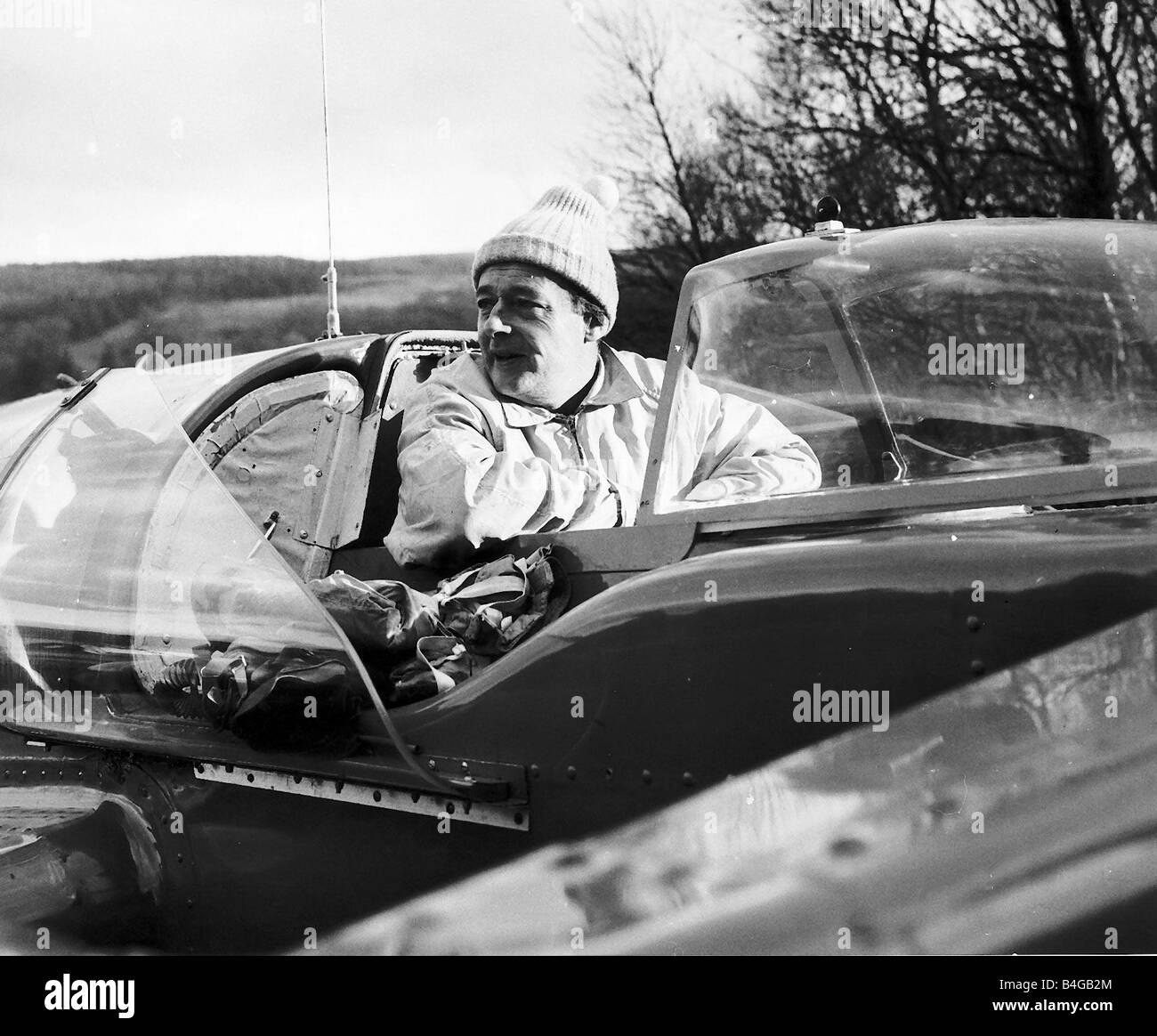 Donald Campbell sitting in his speedboat Bluebird January 4th 1967 ...