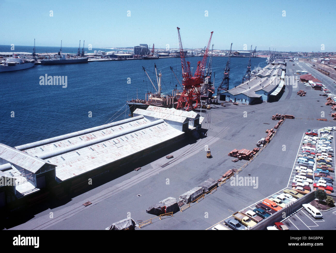 Overlooking harbour and docks in Freemantle Western Australia Stock ...