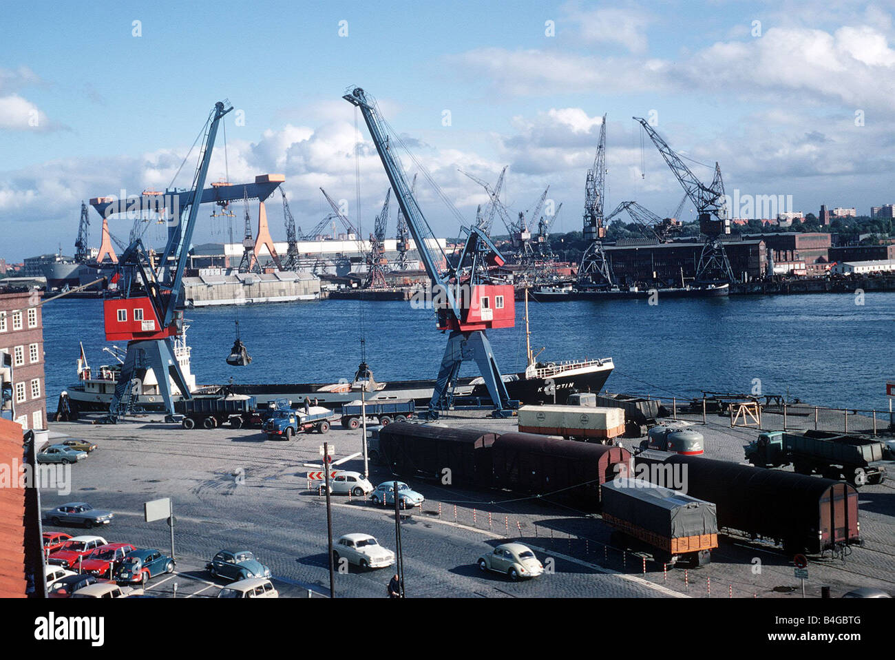 General view of harbour and shipyards in Kiel Germany Stock Photo - Alamy