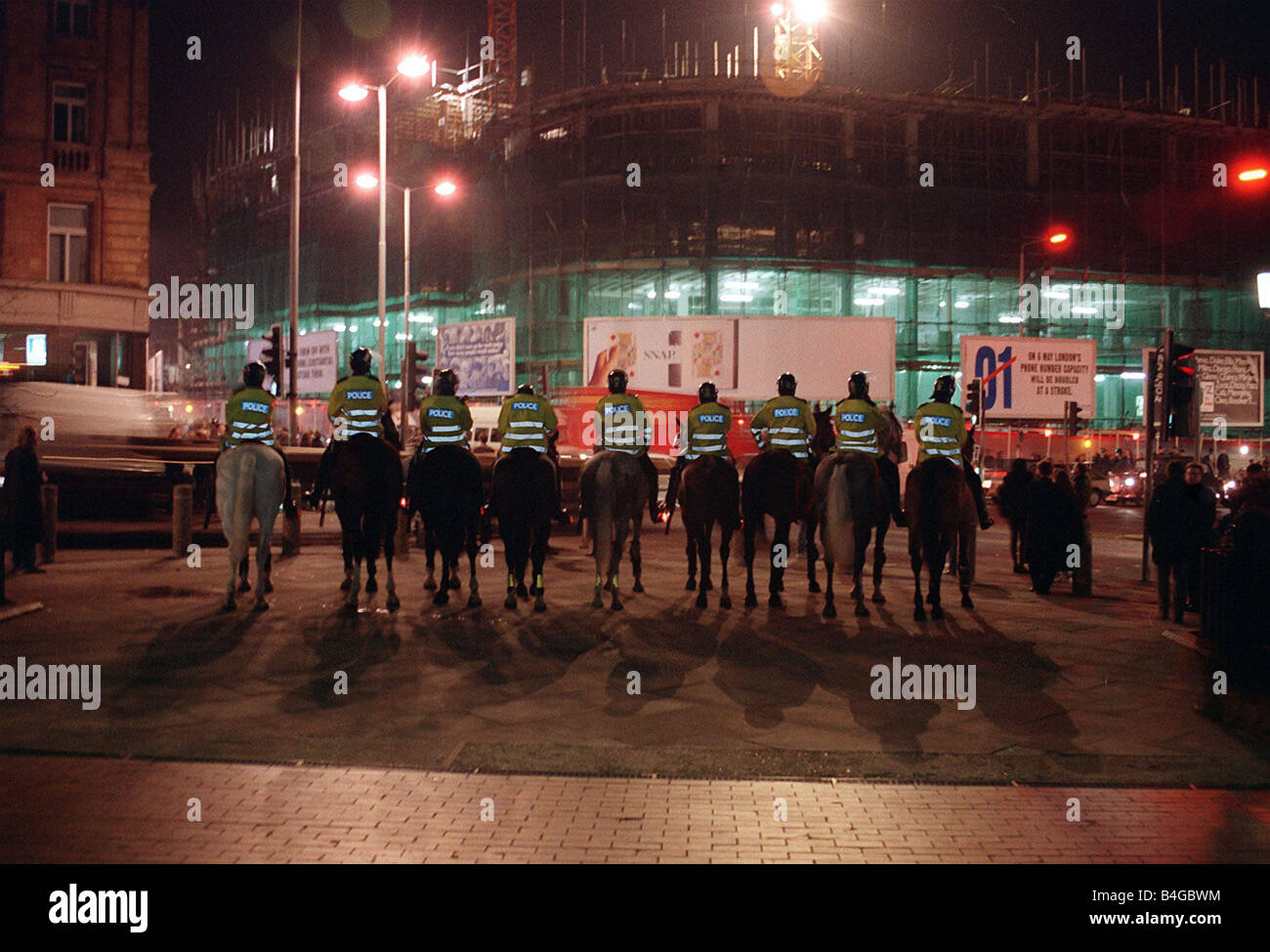 Mounted police are called in after a demonstration against the Poll Tax ...