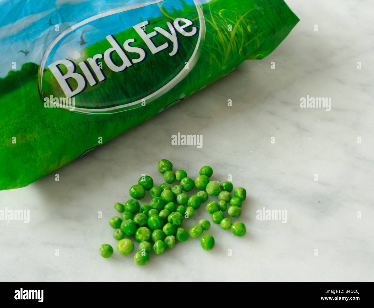 Frozen peas from a BirdsEye pack Stock Photo - Alamy