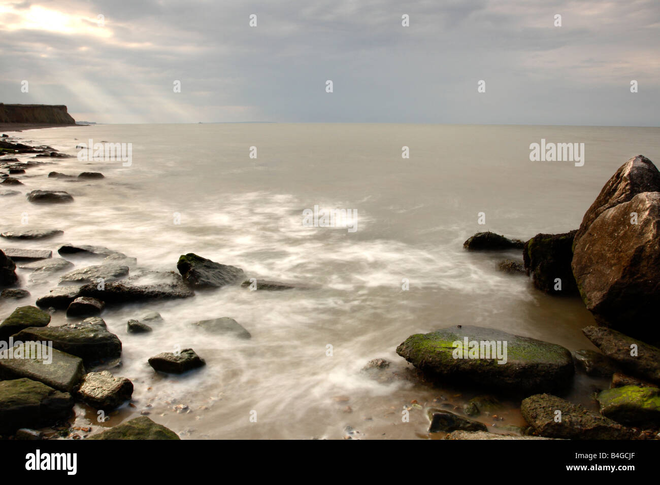 Early evening seascape at Reculver Bay, Kent, England, UK Stock Photo ...