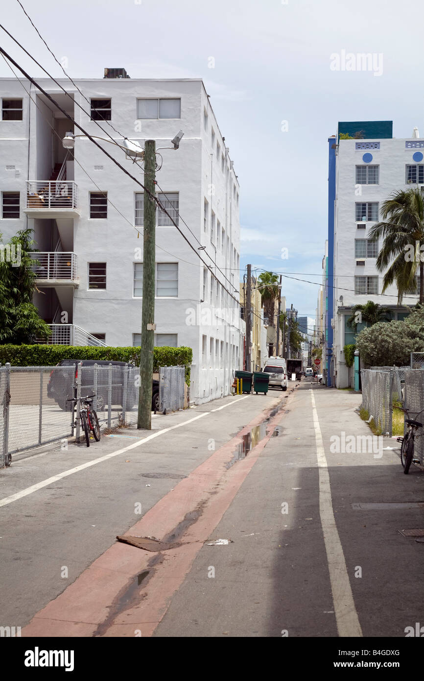 Miami Beach alley Stock Photo - Alamy