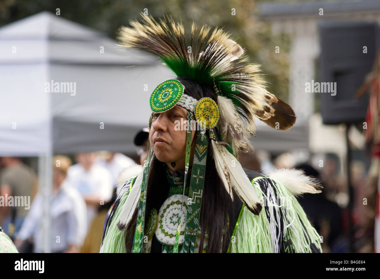 Native American Indian Man Dancing. The 14th Annual Harvest Pow Wow ...
