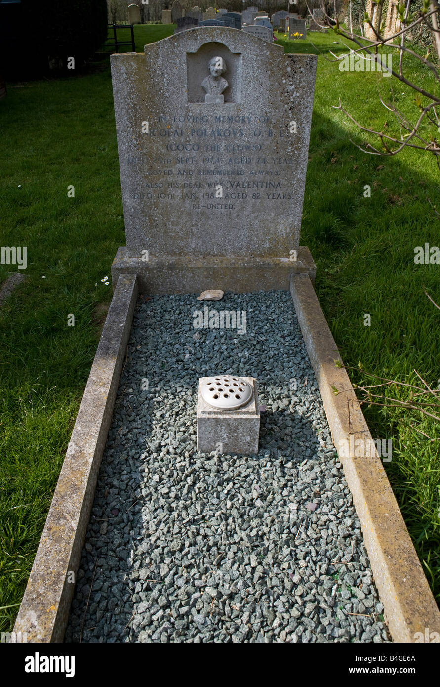 Coco the Clowns Grave, Woodnewton, Northamptonshire, England, UK Stock ...