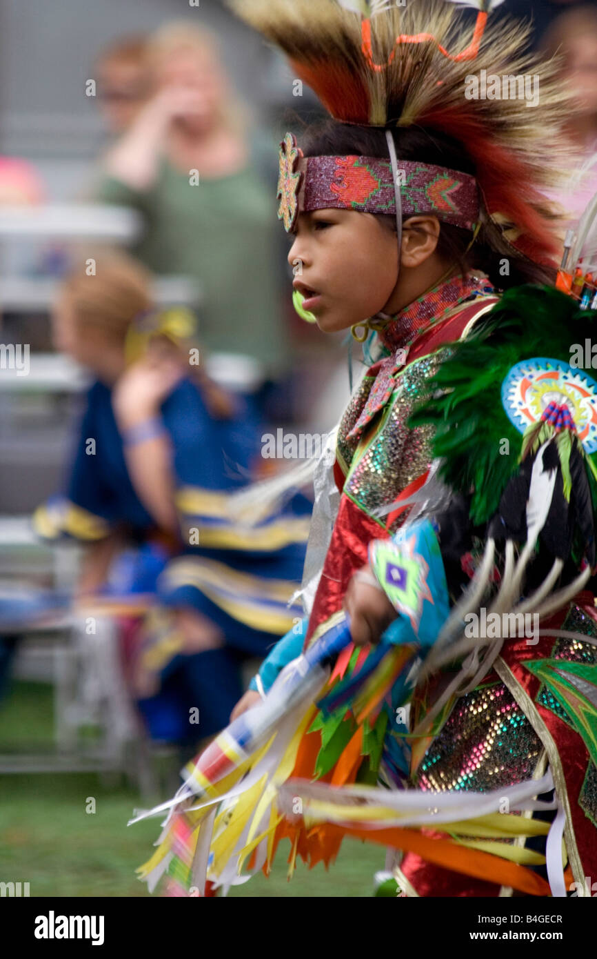 Native American Indian Boy Dancing. The 14th Annual Harvest Pow Wow ...
