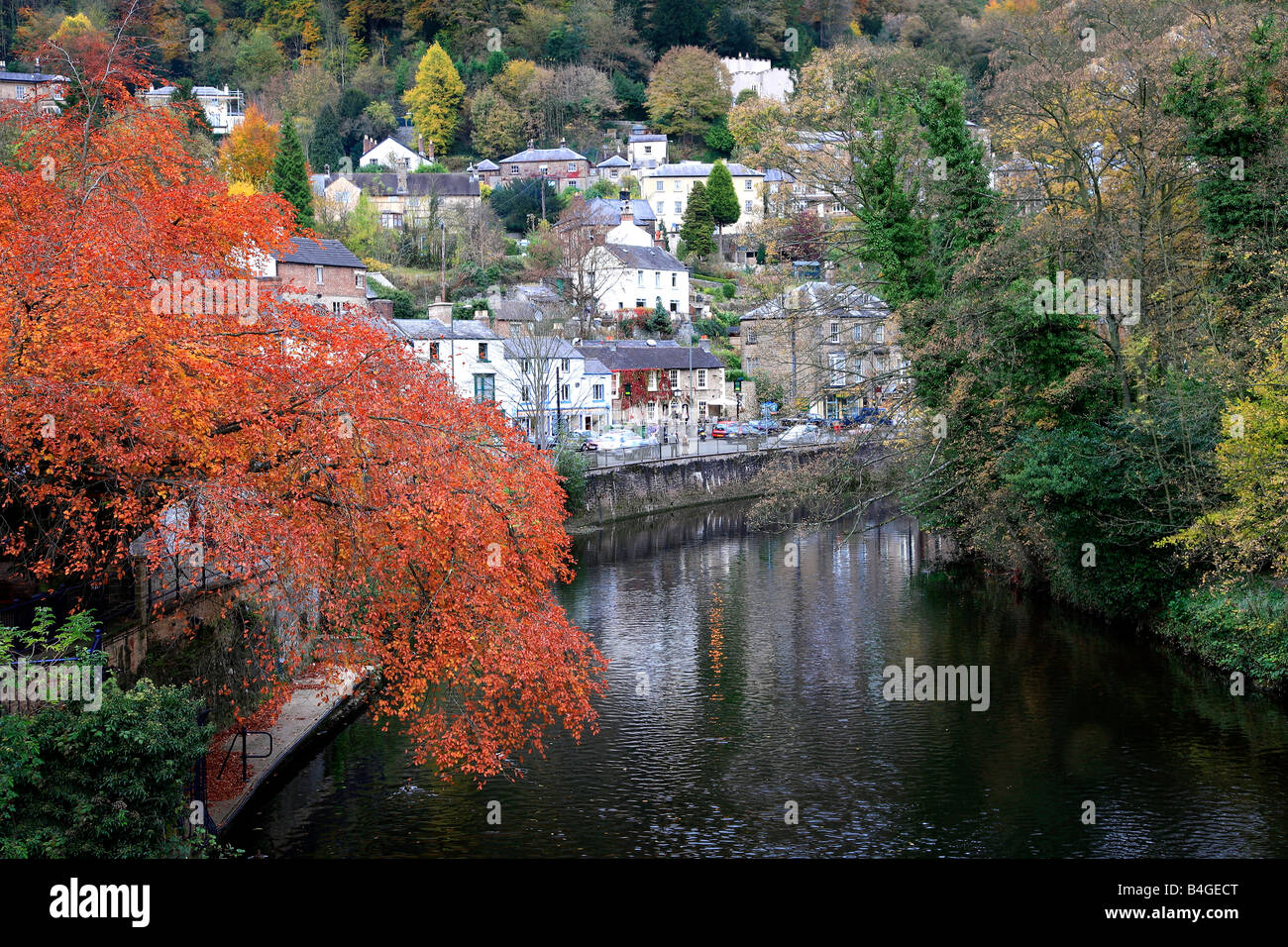 River Derwent Autumn Colours Matlock Bath Town Peak District National ...