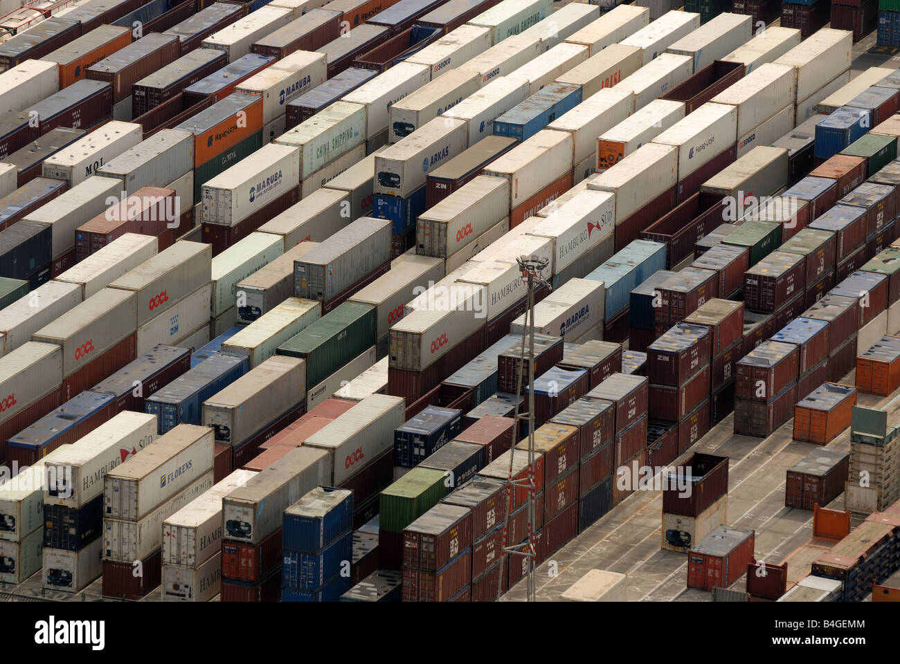 Aerial photograph of containers at port Stock Photo - Alamy