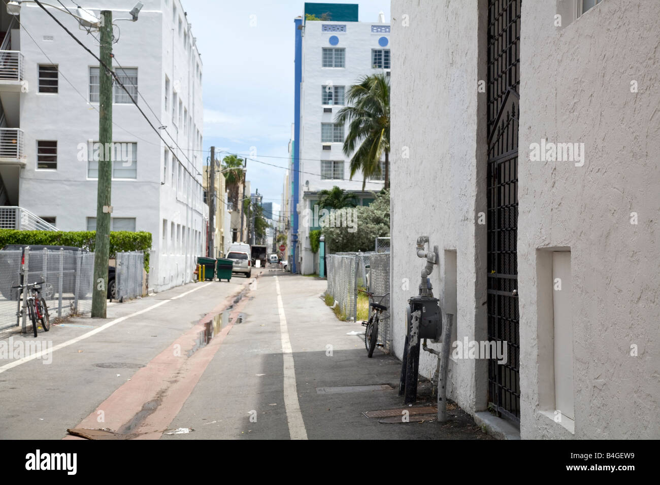 Miami Beach alley Stock Photo - Alamy