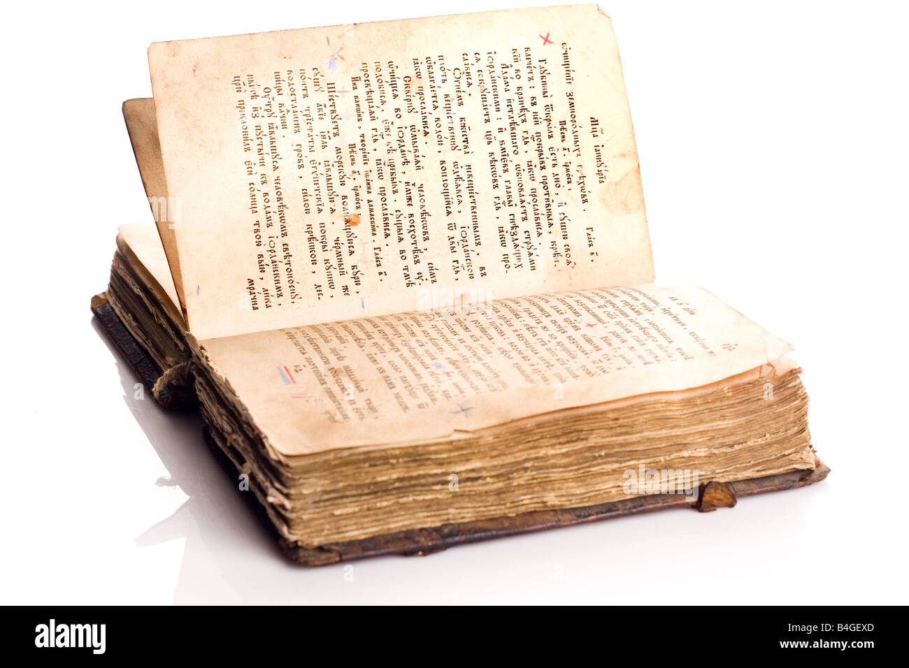 Old vintage book isolated on white background Stock Photo - Alamy