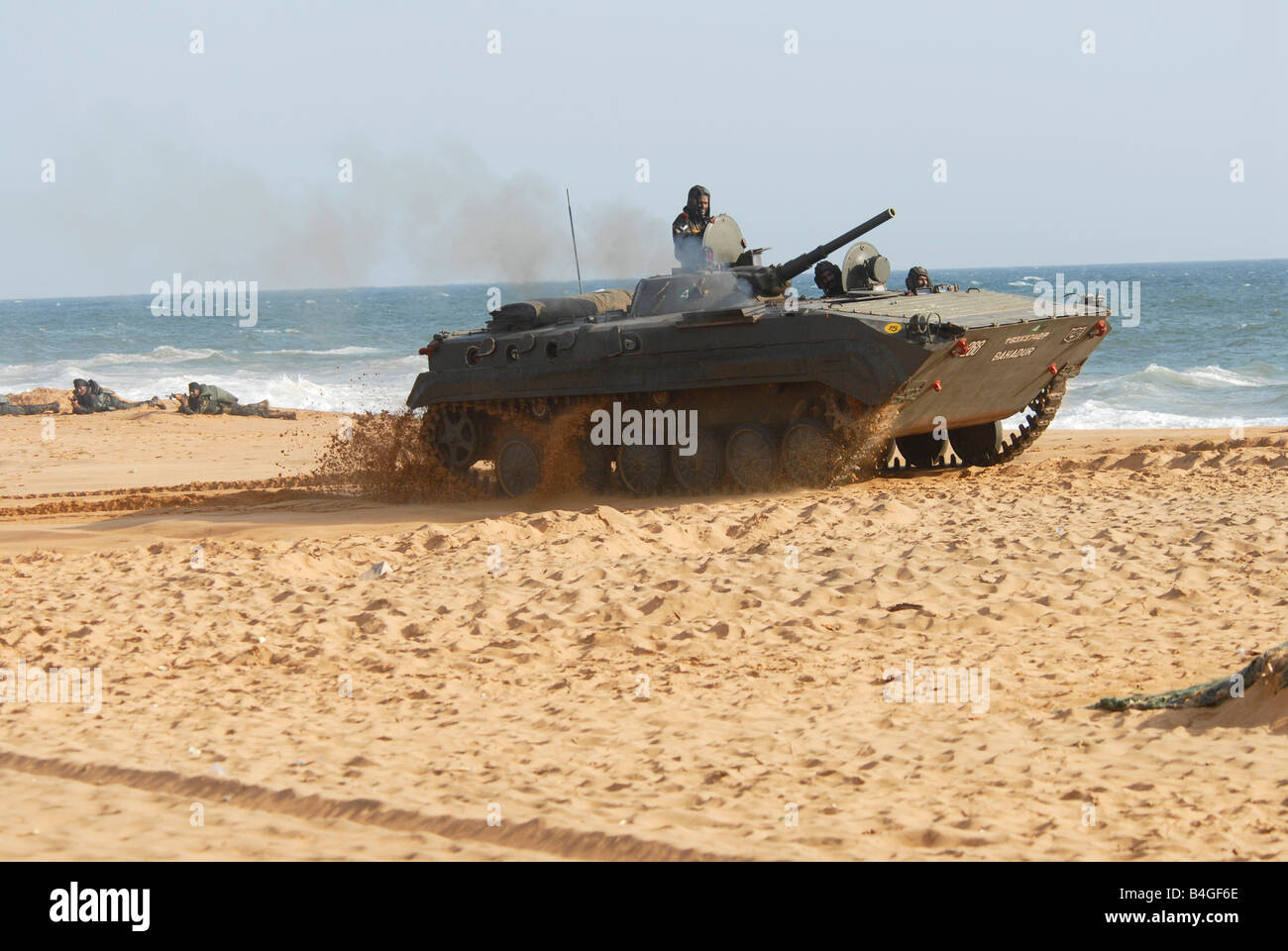 Tank movement on a beach Stock Photo - Alamy