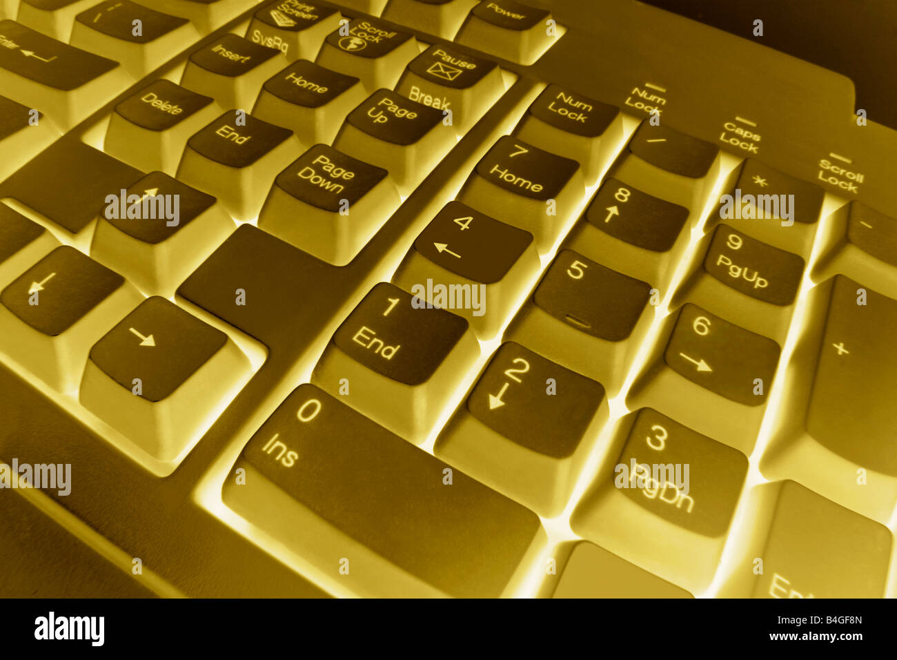Computer Keyboard in Warm Tone Stock Photo - Alamy