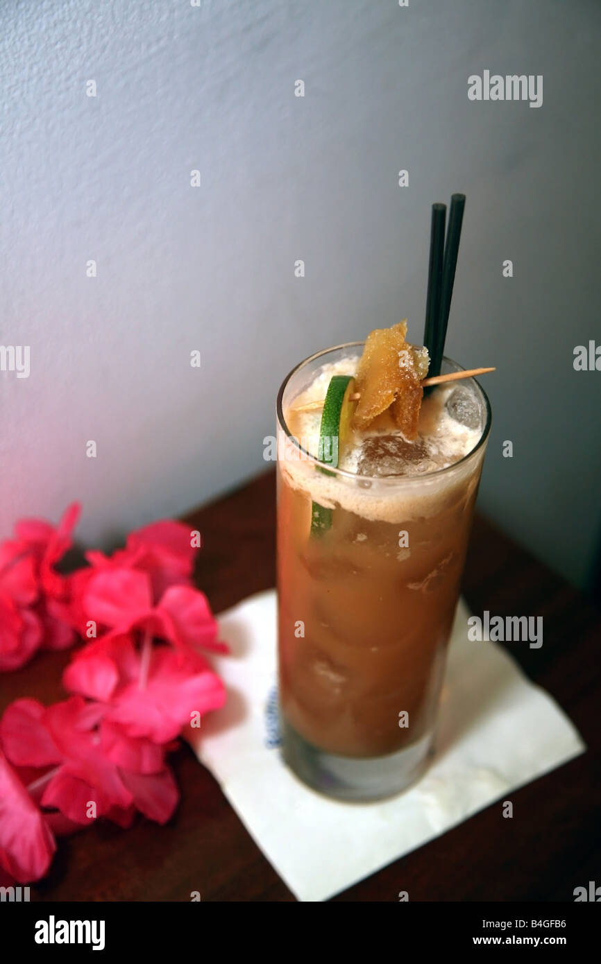 Exotic rum cocktail in tropical bar Stock Photo - Alamy