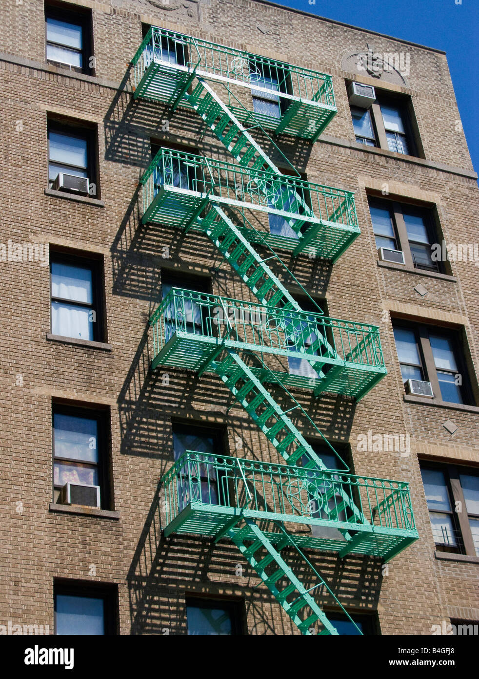 Building with fire escape staircases hi-res stock photography and ...