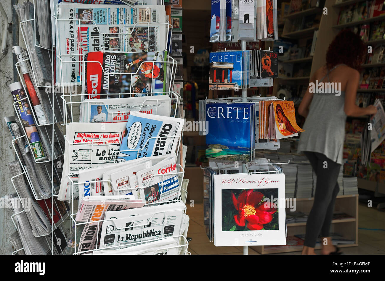 International Daily Newspapers For Sale At A Newspaper Stand Rethymnon international-daily-newspapers-for-sale-at-a-newspaper-stand-rethymnon