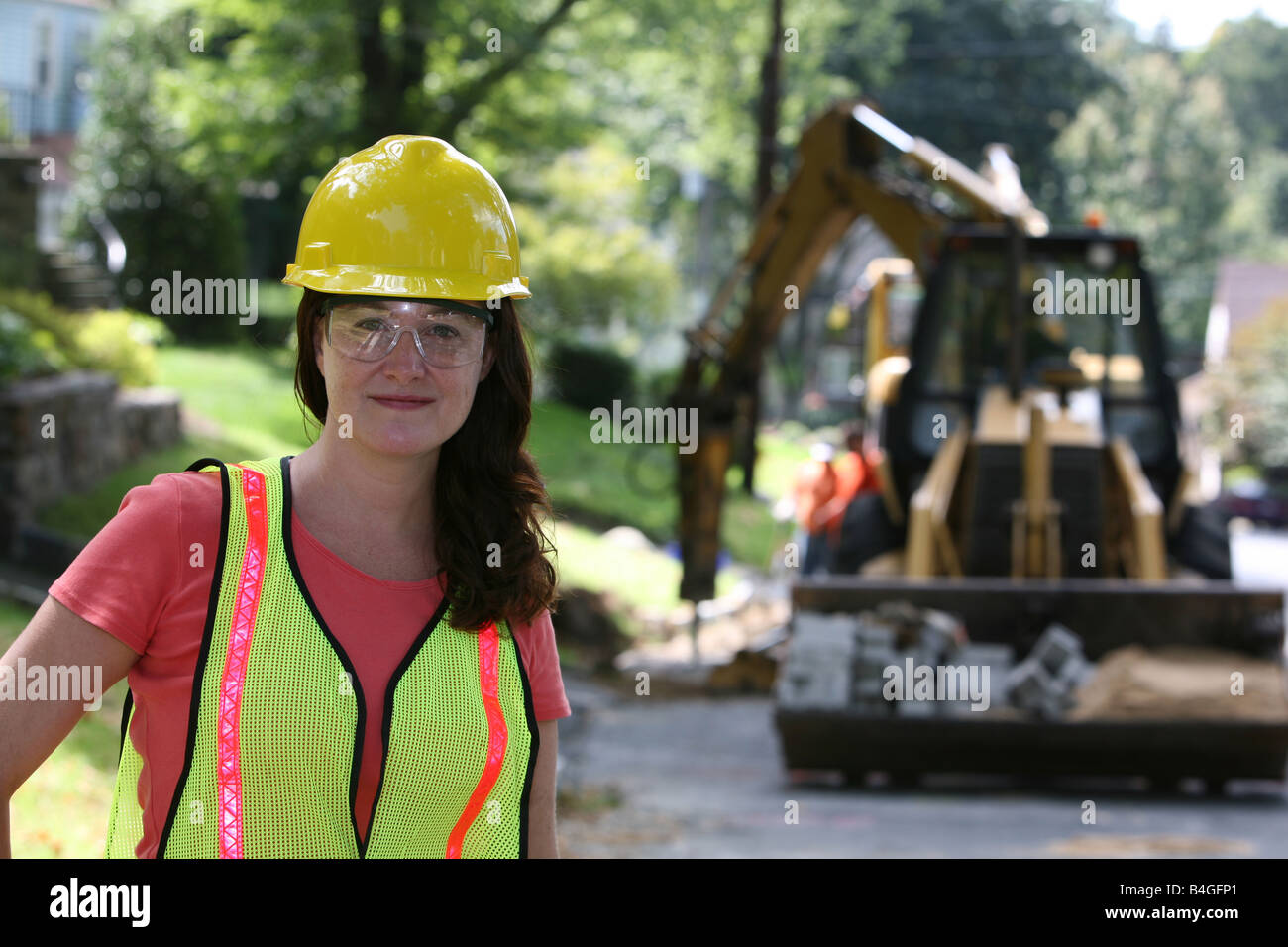 Woman working highway construction site hi-res stock photography and ...