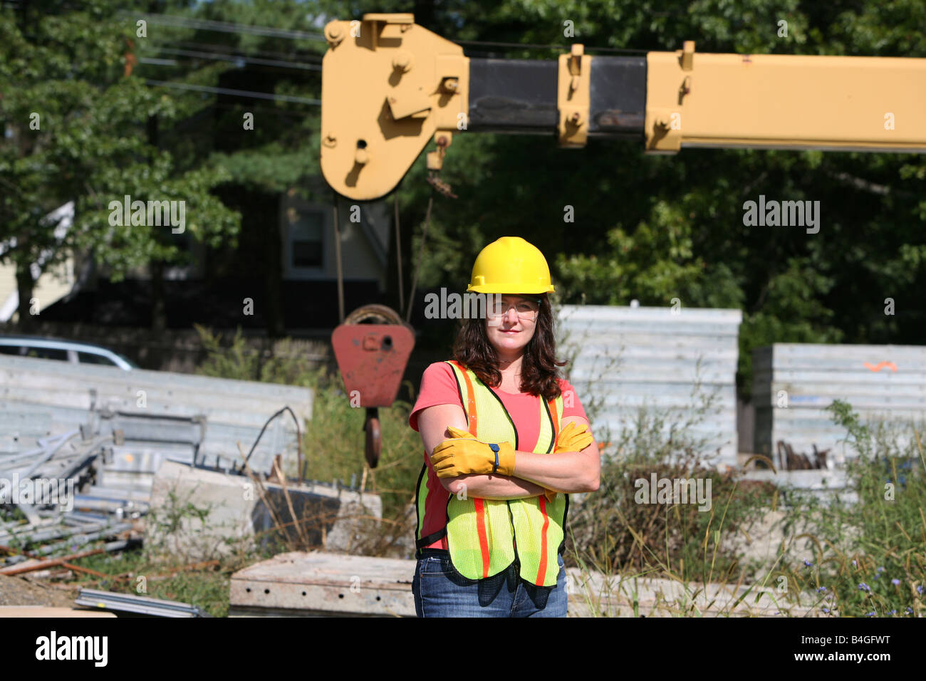 Woman working highway construction site hi-res stock photography and ...