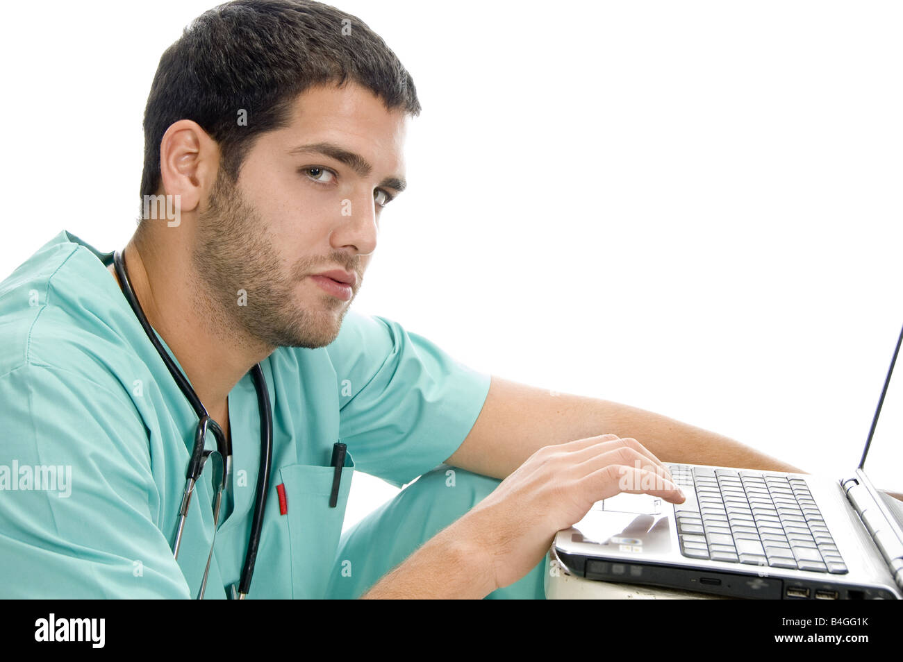 doctor with laptop Stock Photo - Alamy