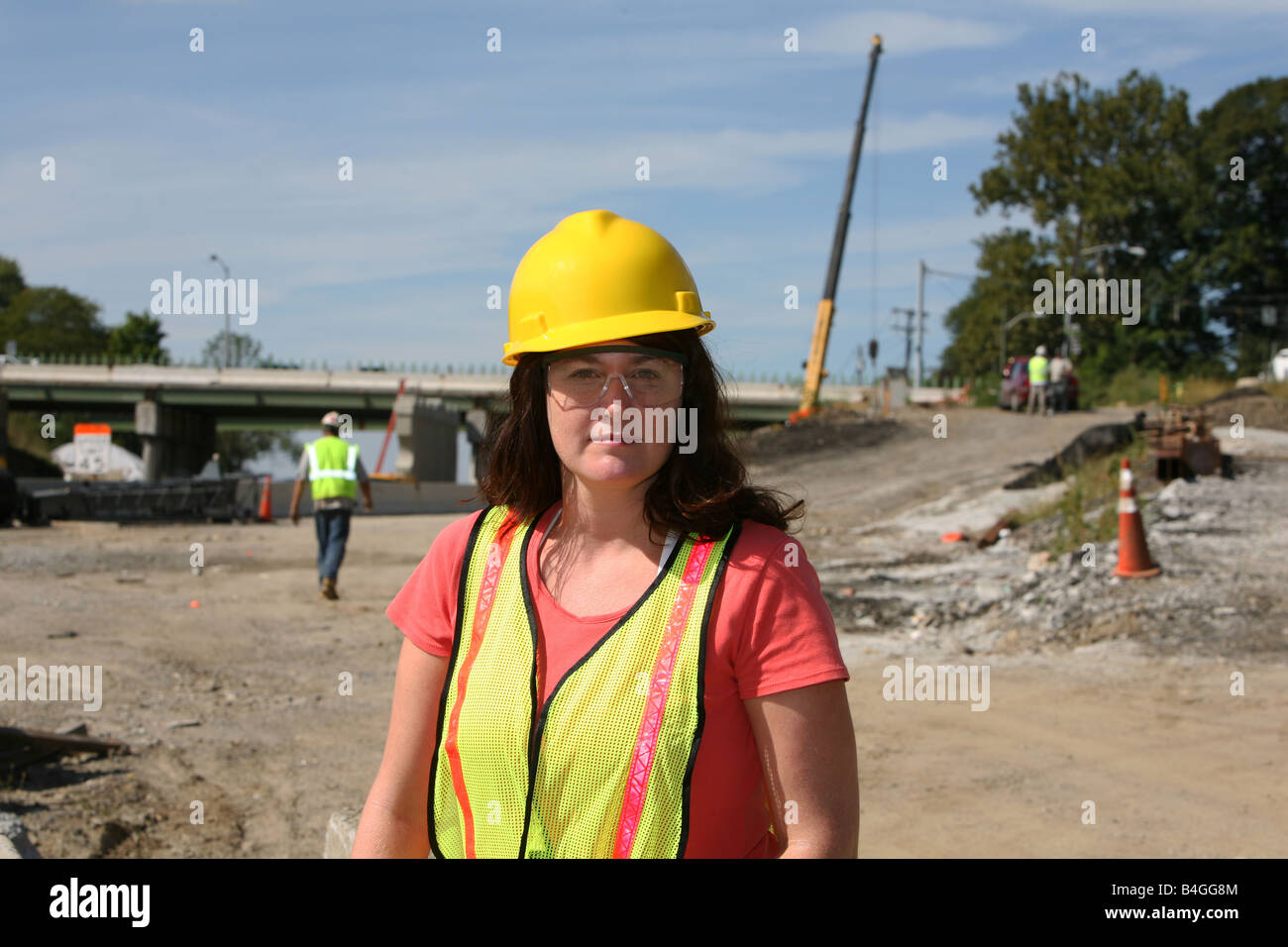 Woman working highway construction site hi-res stock photography and ...