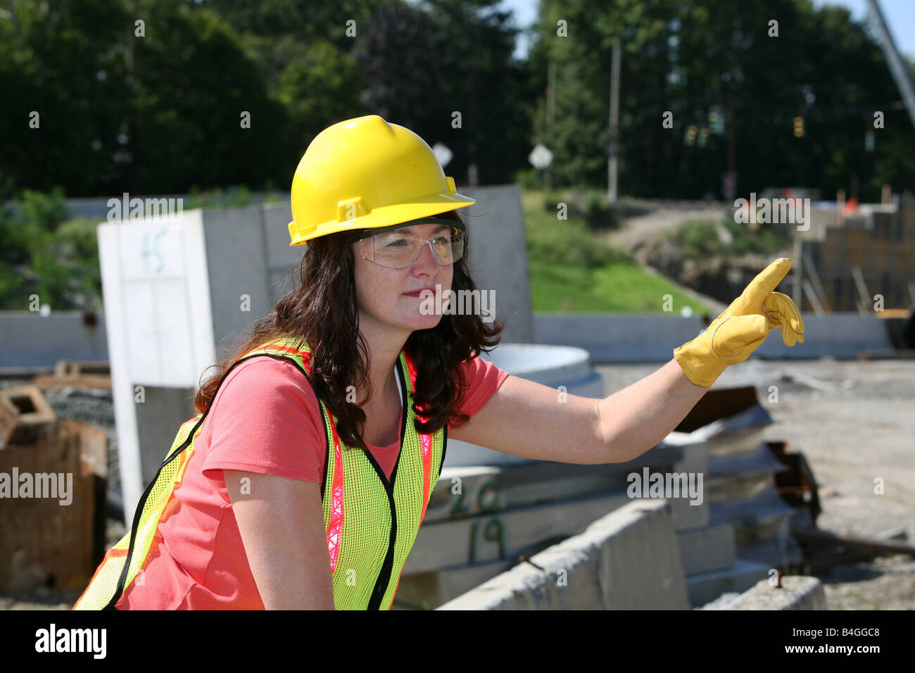 Woman working highway construction site hi-res stock photography and ...