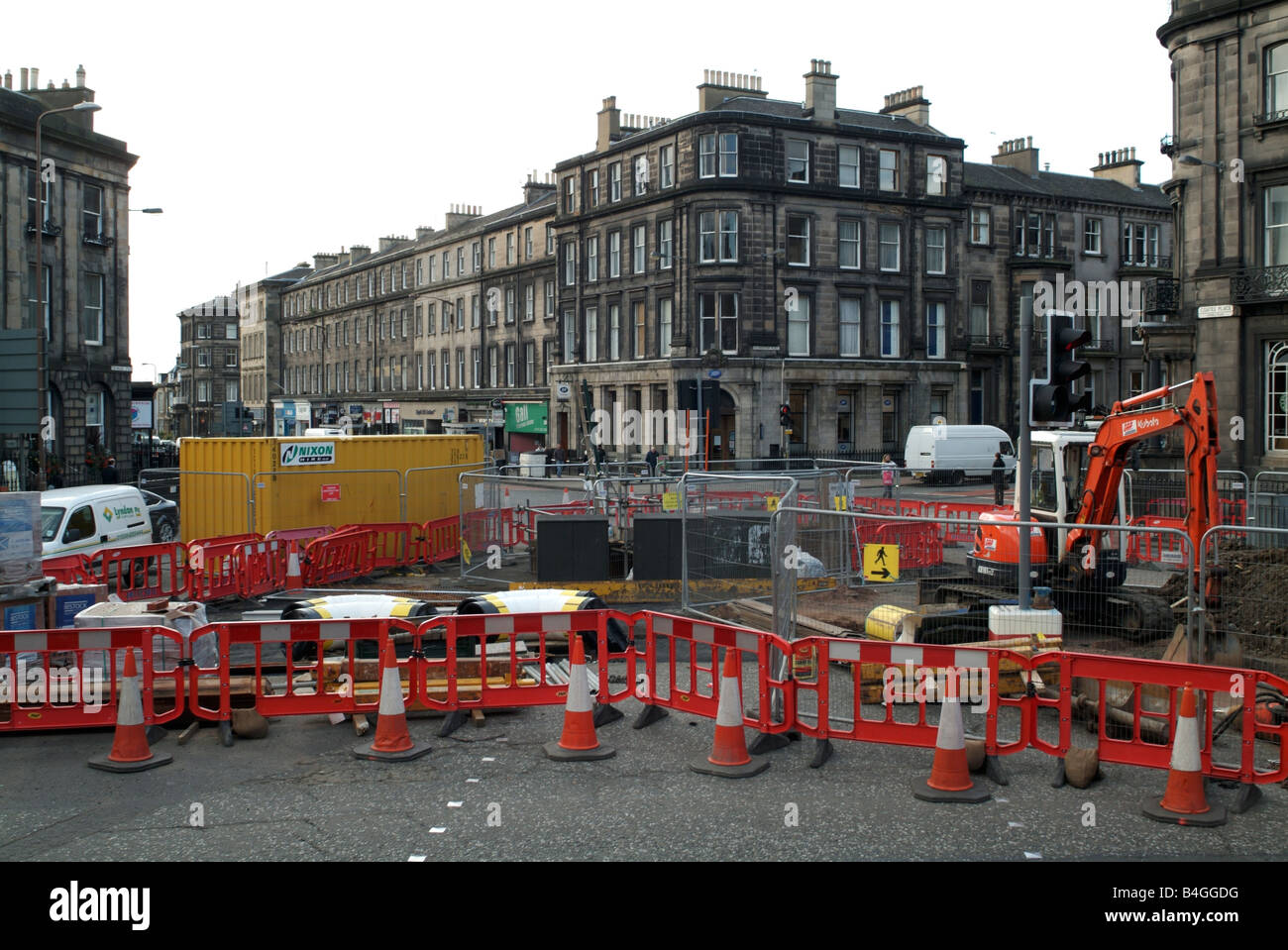 Edinburgh tram construction hi-res stock photography and images - Alamy