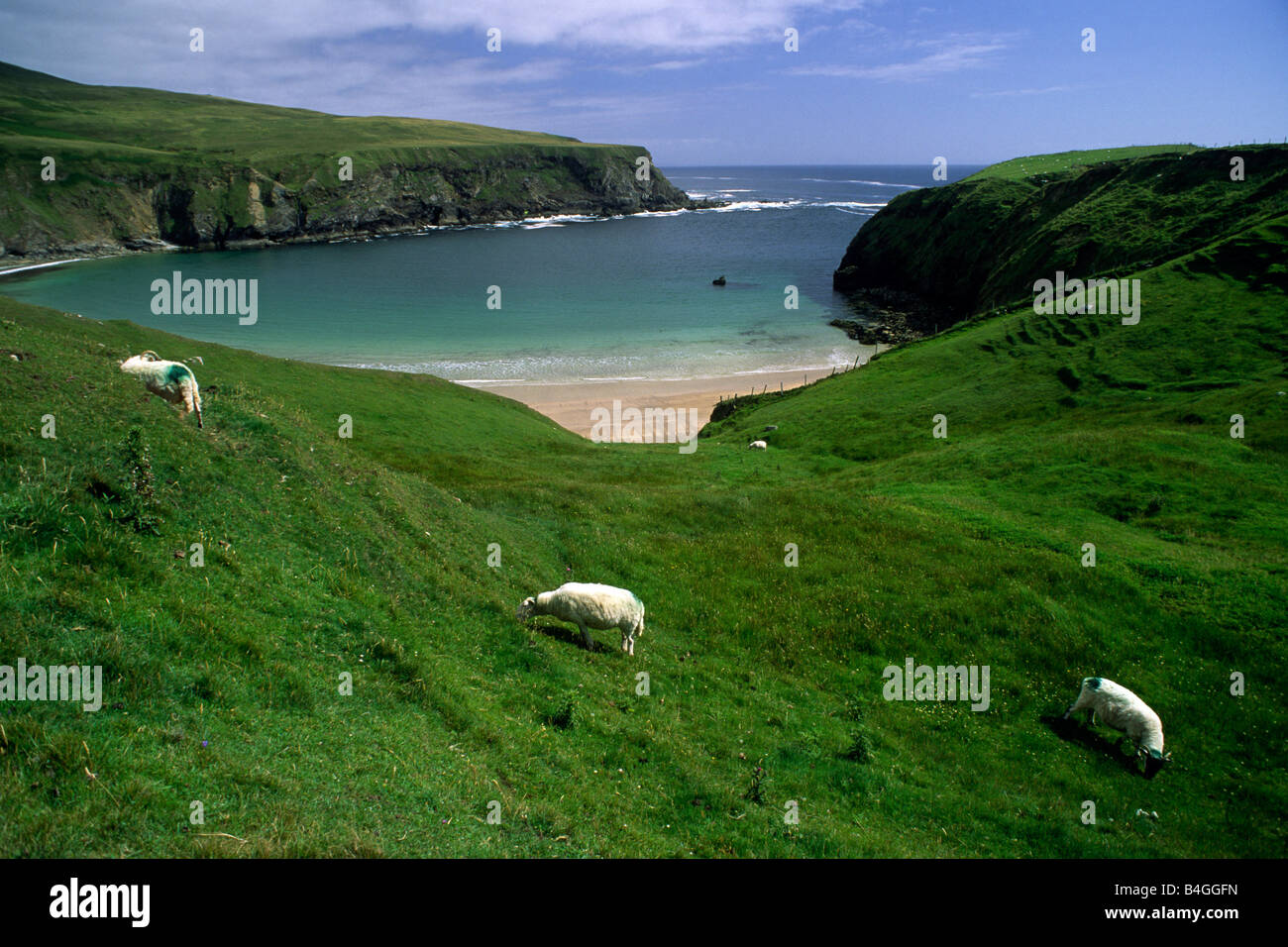 Ireland, County Donegal, Glencolumbcille, Malin Beg beach Stock Photo ...
