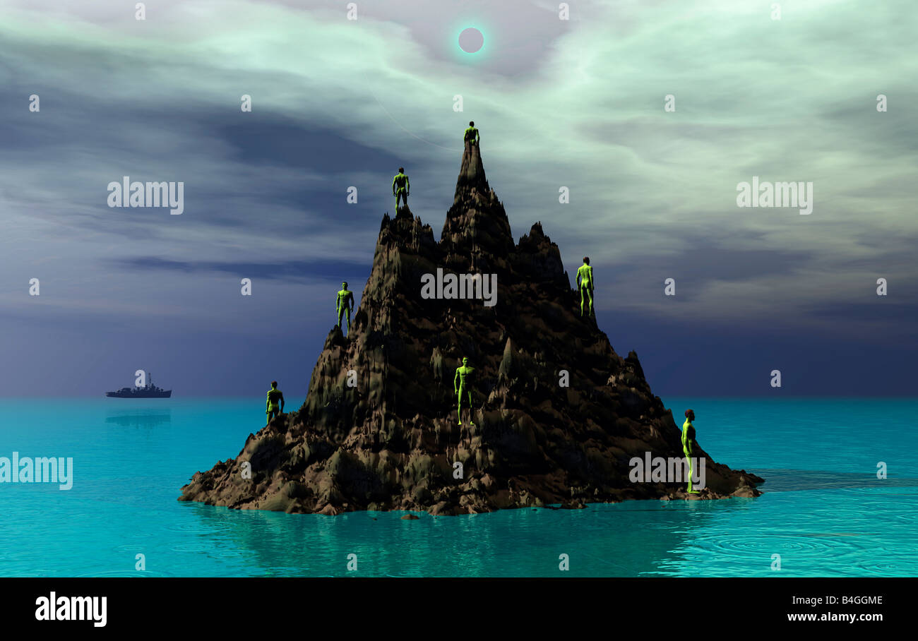 Stranded A 3D Surreal Conceptual Image Stock Photo - Alamy