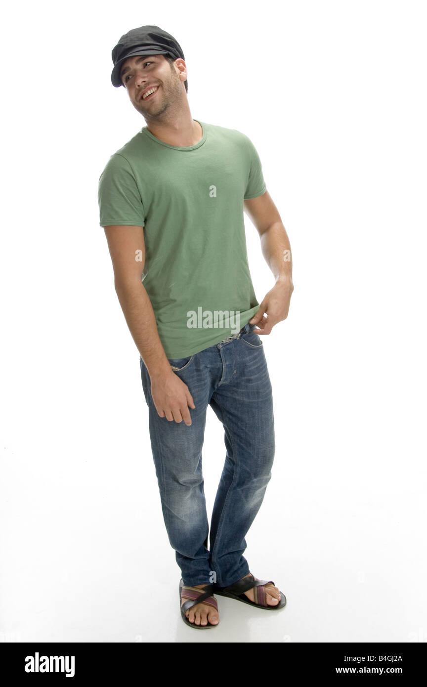 side view of happy man Stock Photo - Alamy