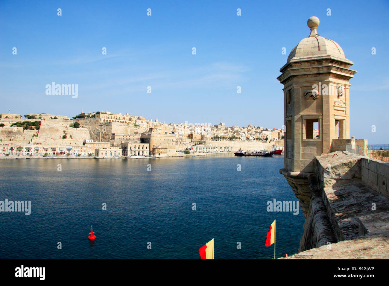 The Watchtower at the Gardjola Garden in Senglea, Malta Stock Photo - Alamy
