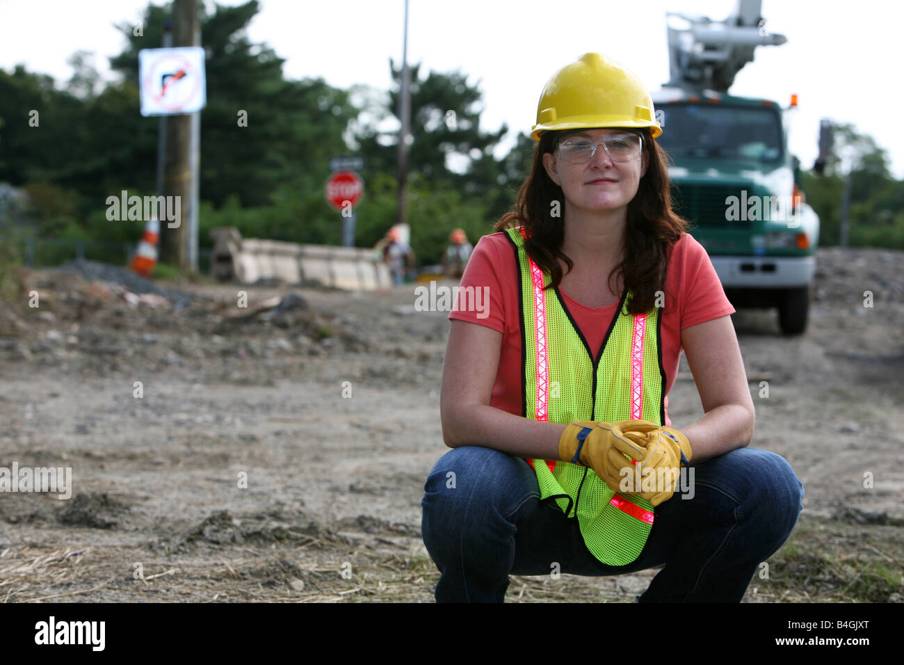Lady working road construction site hi-res stock photography and images ...