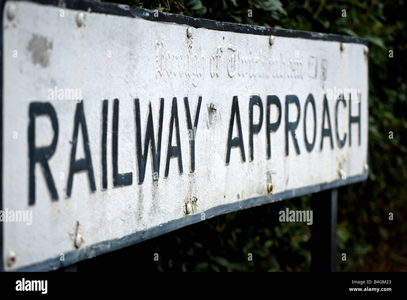 street sign for railway approach in twickenham, southwest london ...