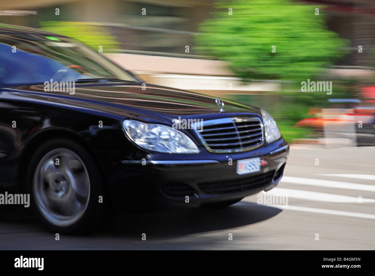 A Mercedes car speeding Stock Photo - Alamy