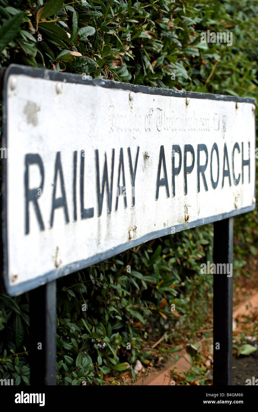 street sign for railway approach in twickenham, southwest london ...
