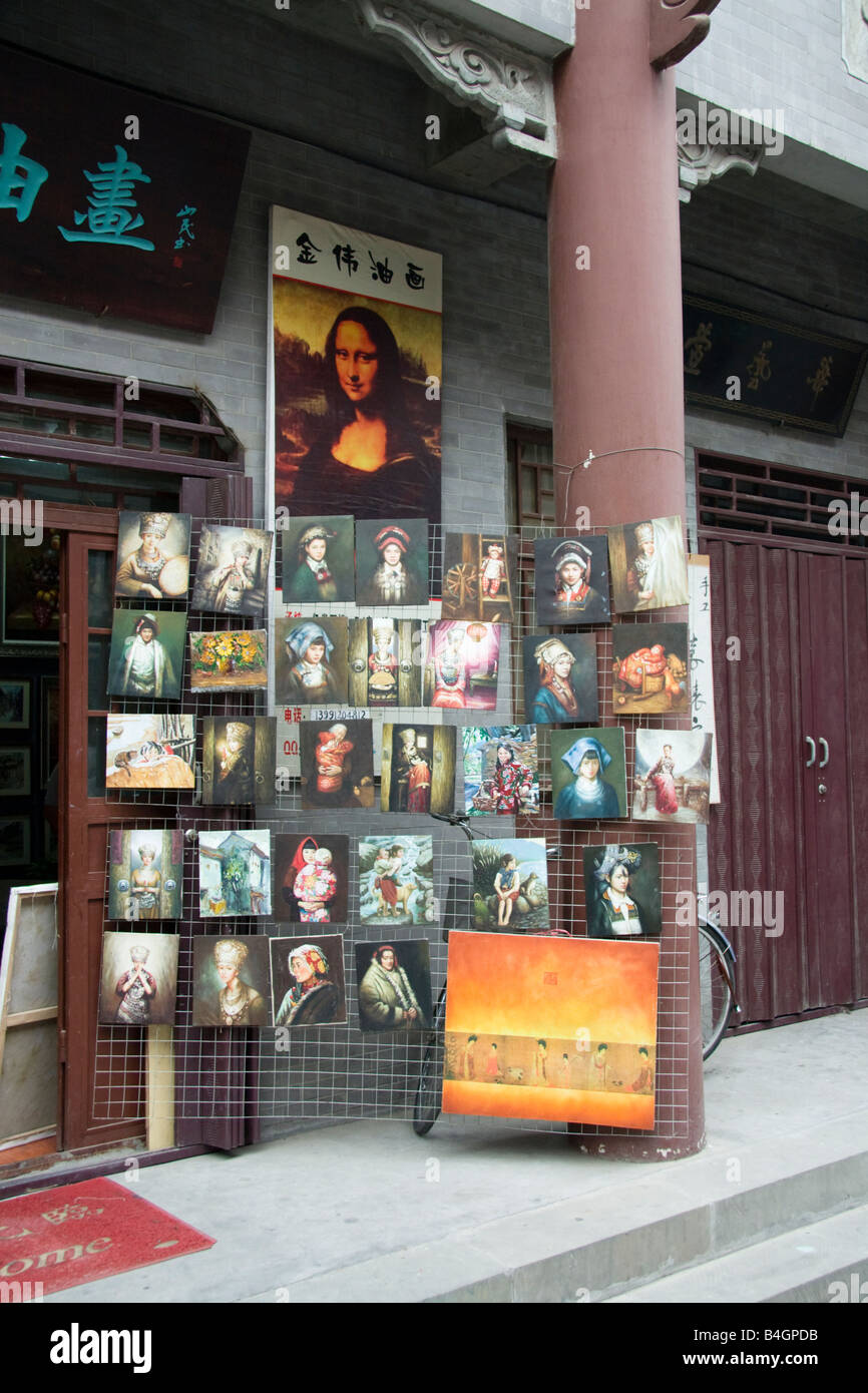 Artwork for sale in Xian , China Stock Photo - Alamy