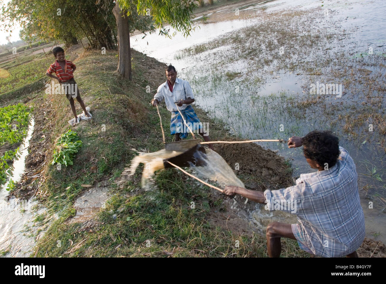 A typical way of irrigation for supplying water to the field in a ...